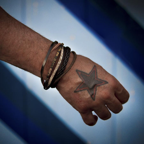 White Multi Strand Leather Cuff | Artisan-Made in Montreal, Canada ...