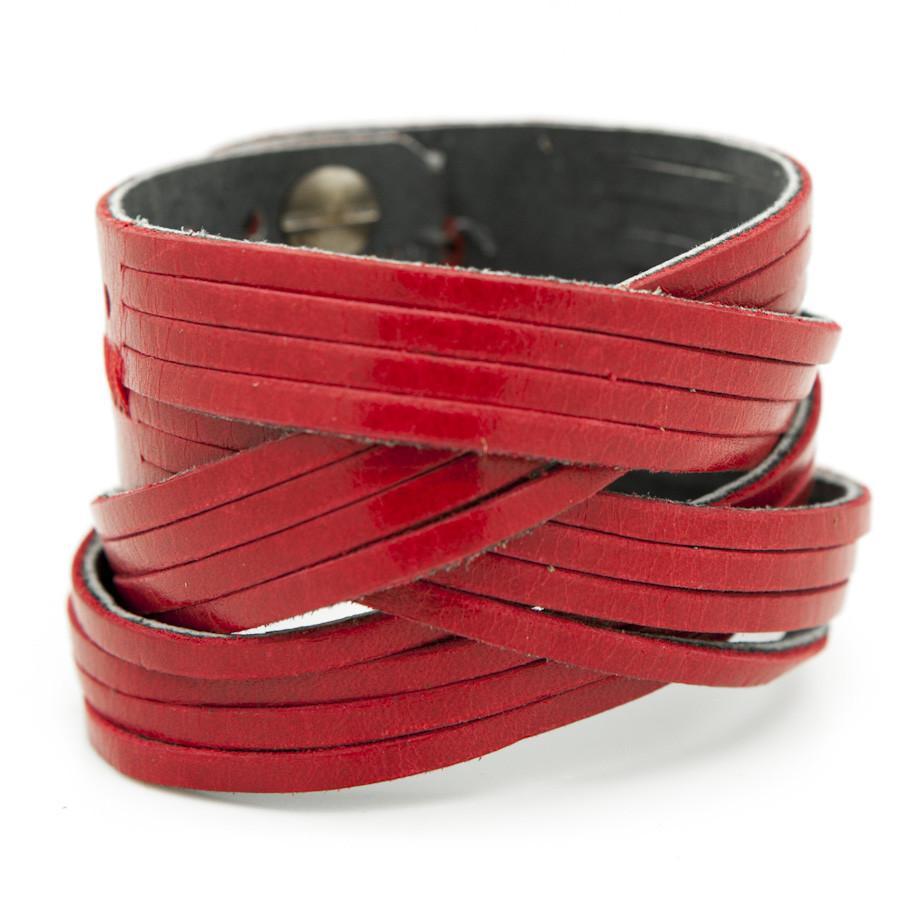 Red Leather Cuff Bracelet | Made in Canada | Rimanchik